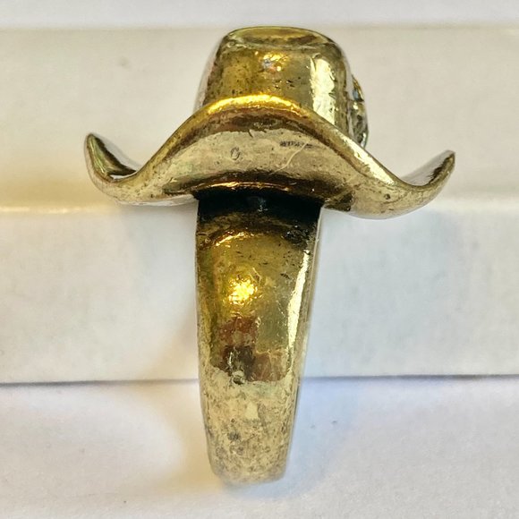 Jewelry | Gold Cowboy Hat Cocktail Ring Size 7 Plated Brass Tone ...